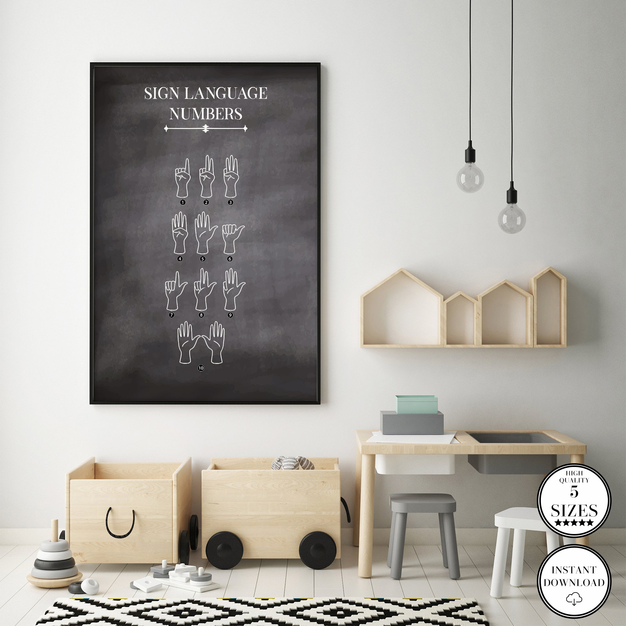 ASL Alphabet Poster Sign Language Numbers Printable American - Etsy UK