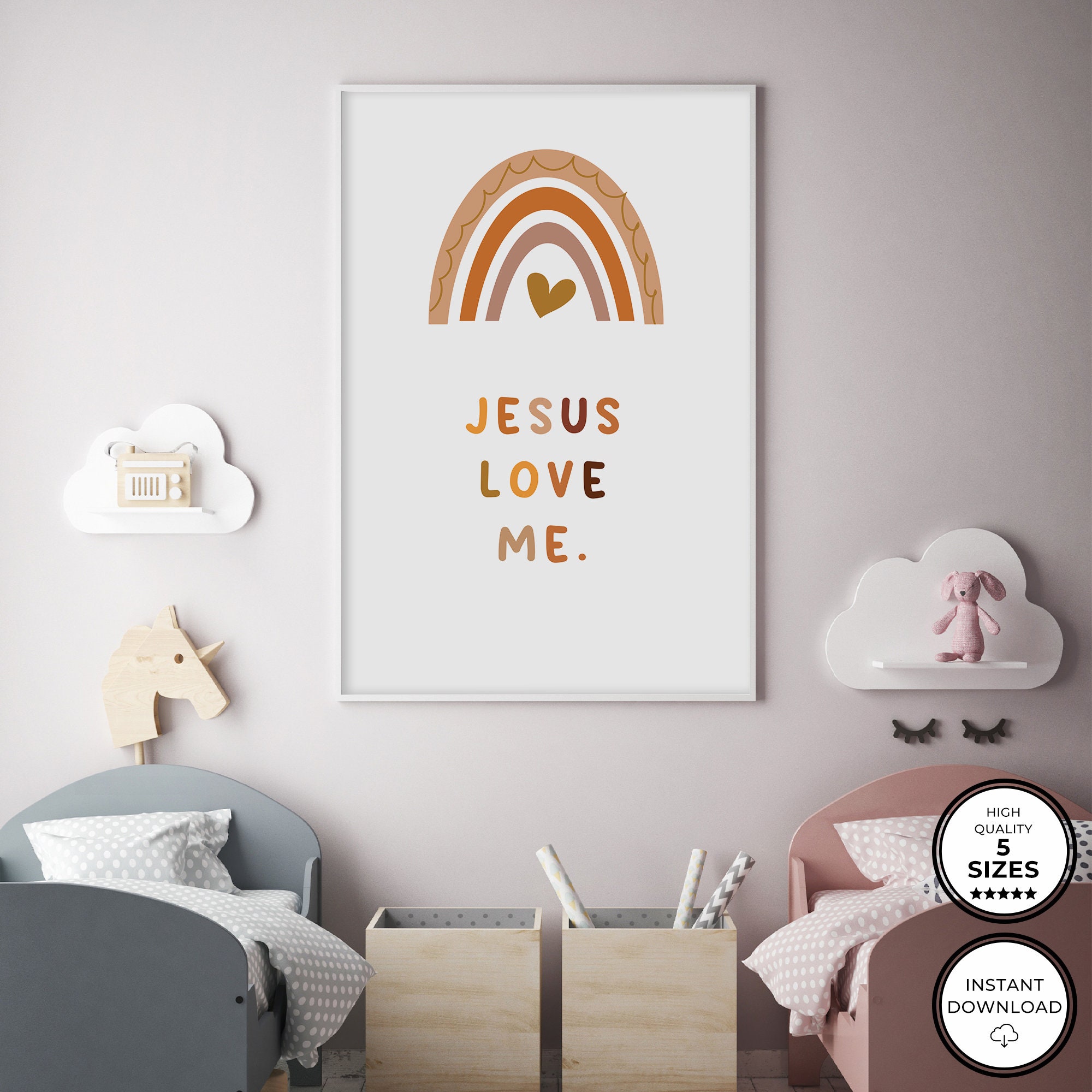 Jesus Loves Me Printable Christian Nursery Wall Art Christian - Etsy