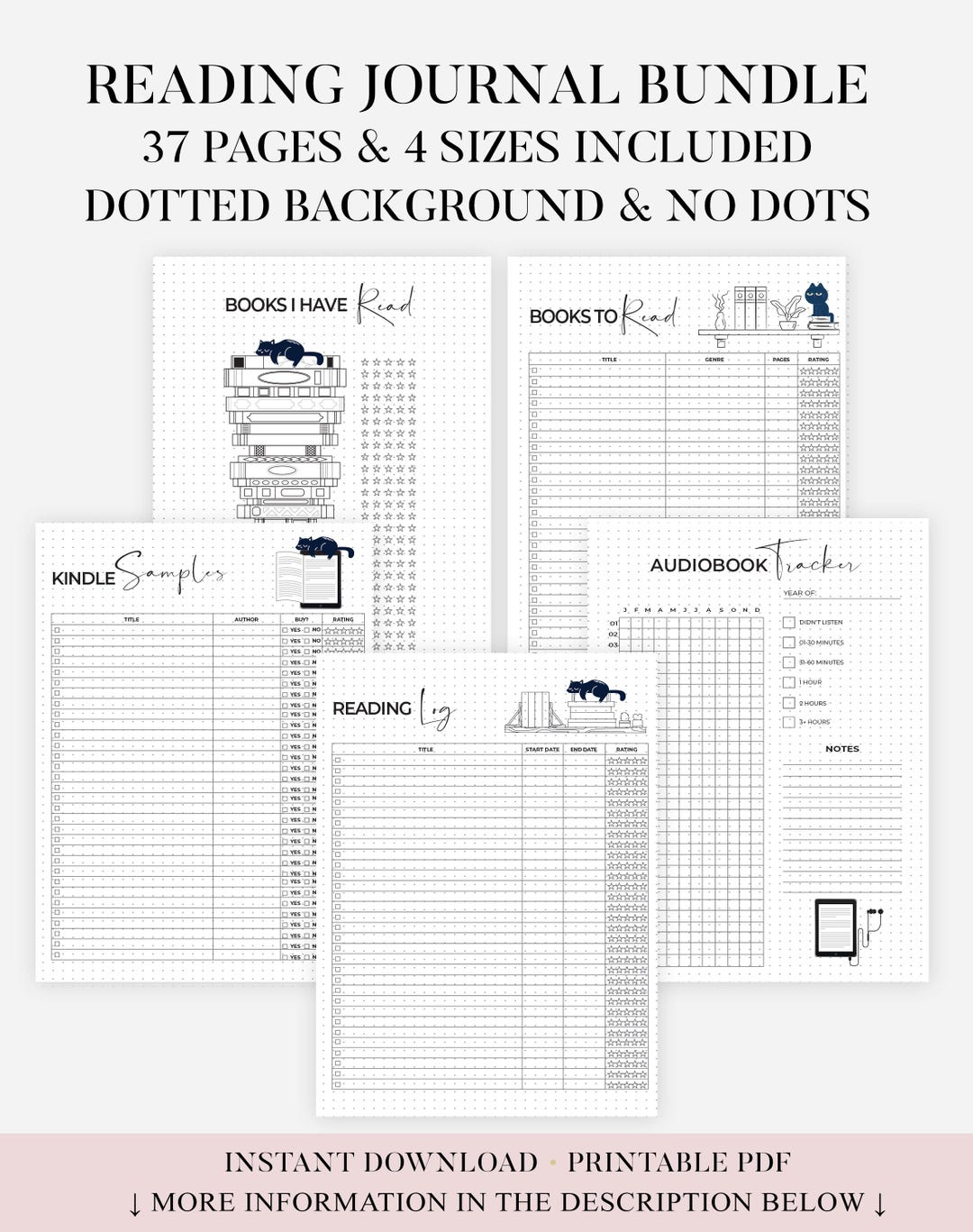 Reading Trackers Bundle - Reading Log - Journal Pages - Book Tracker ...