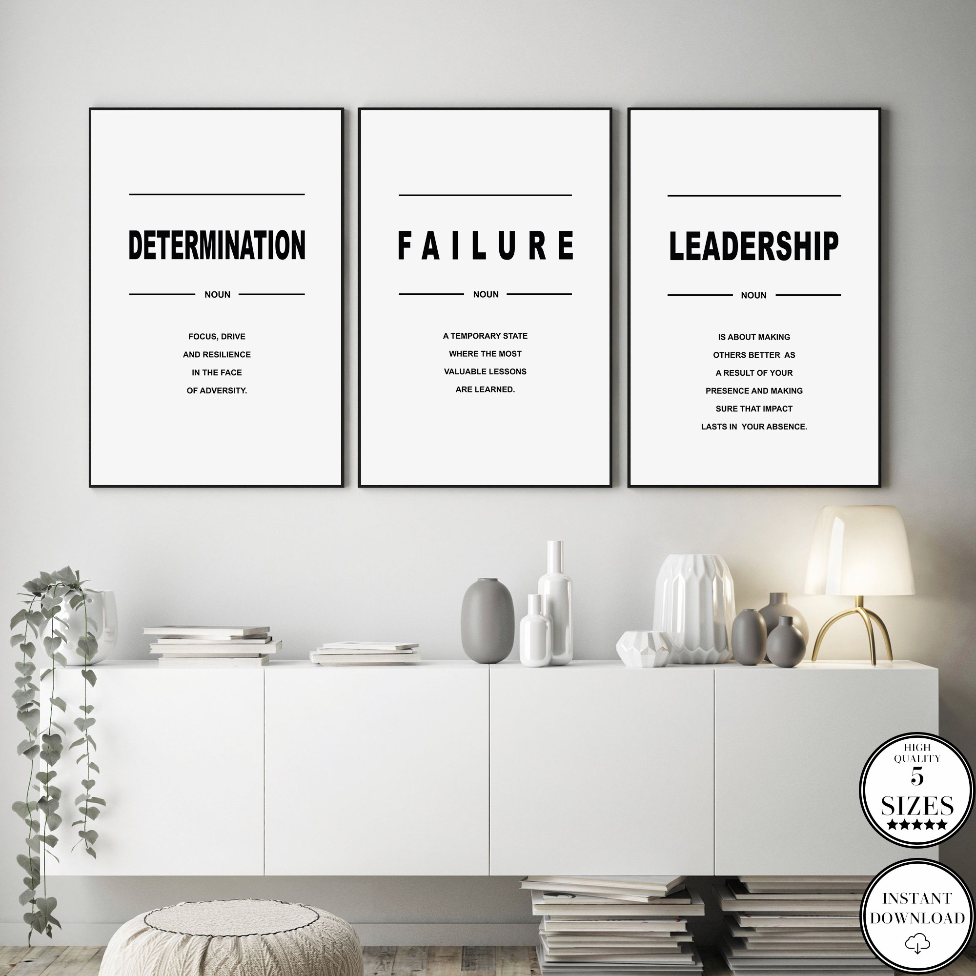 Motivational Wall Art Office Bundle Positive Prints Home - Etsy