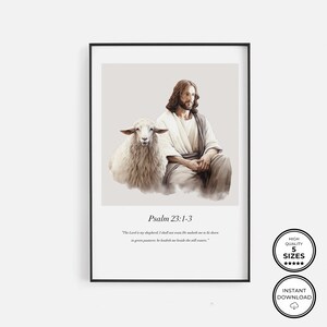 Psalm 23 Scripture Wall Art, the Lord is My Shepherd Christian Wall Art ...