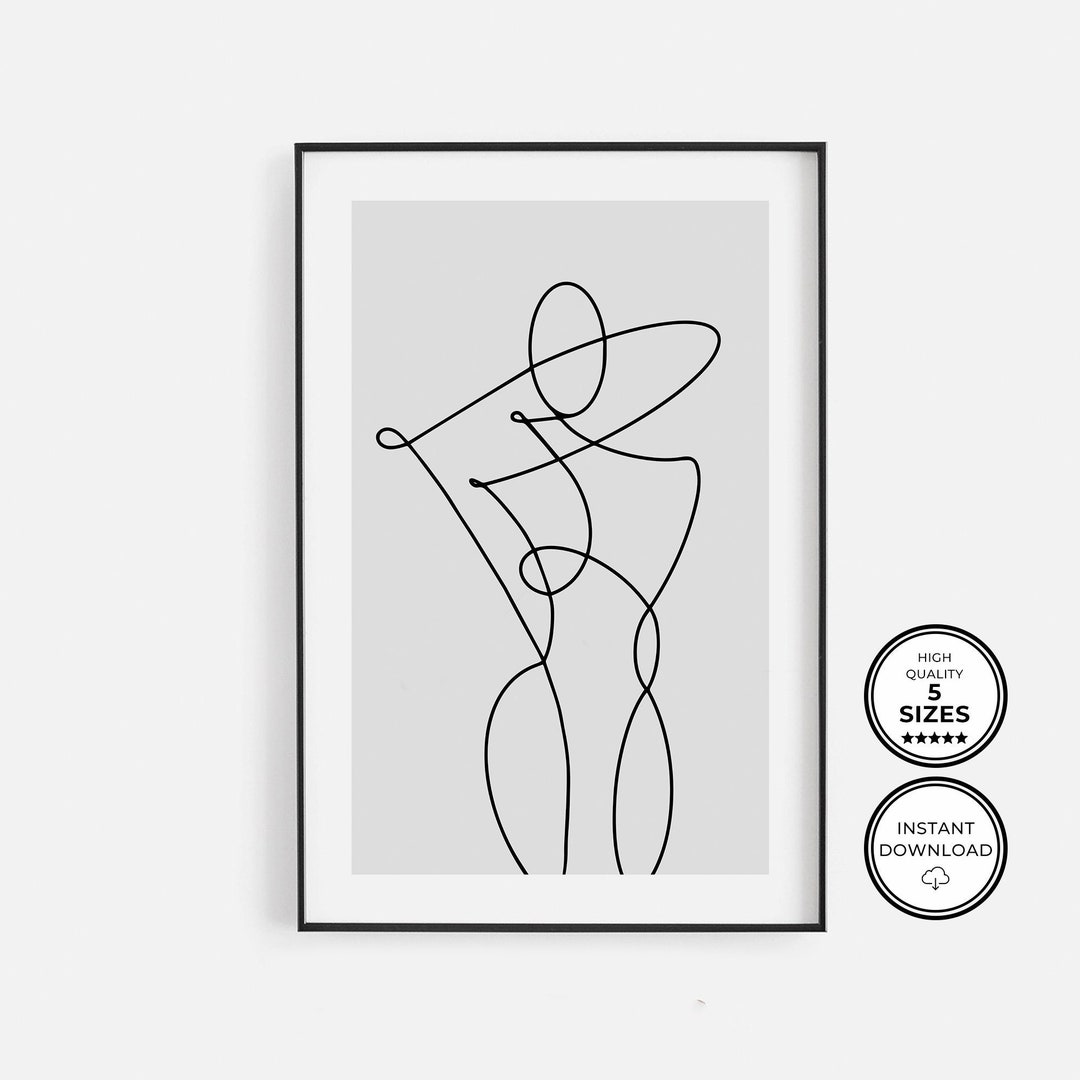 Woman Line Drawing Printable Female Body Art Woman Body Art