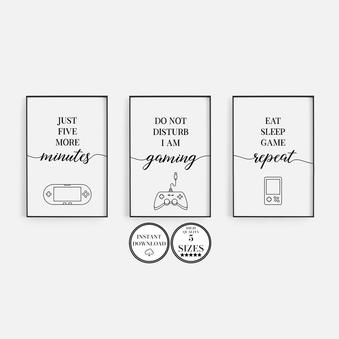 Gaming Prints, Printable Games Room Decor, Print for Bedroom, Gamer ...