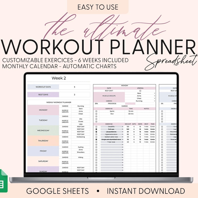 Fitness Tracking Checklist - Etsy