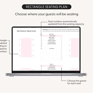 Wedding Spreadsheet Digital Wedding Seating Planner Wedding Table ...