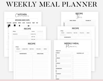 Recipe Book Template Printable, Blank Recipe Page, Cook Book Journal ...