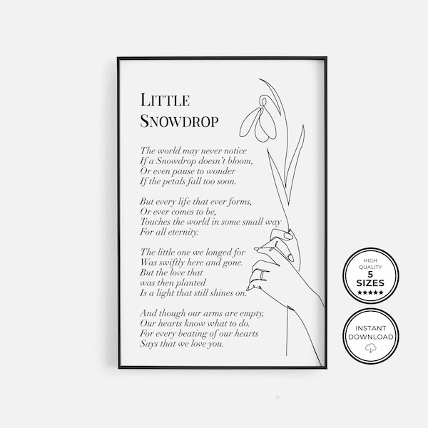 Snowdrop Poem Printable - Etsy