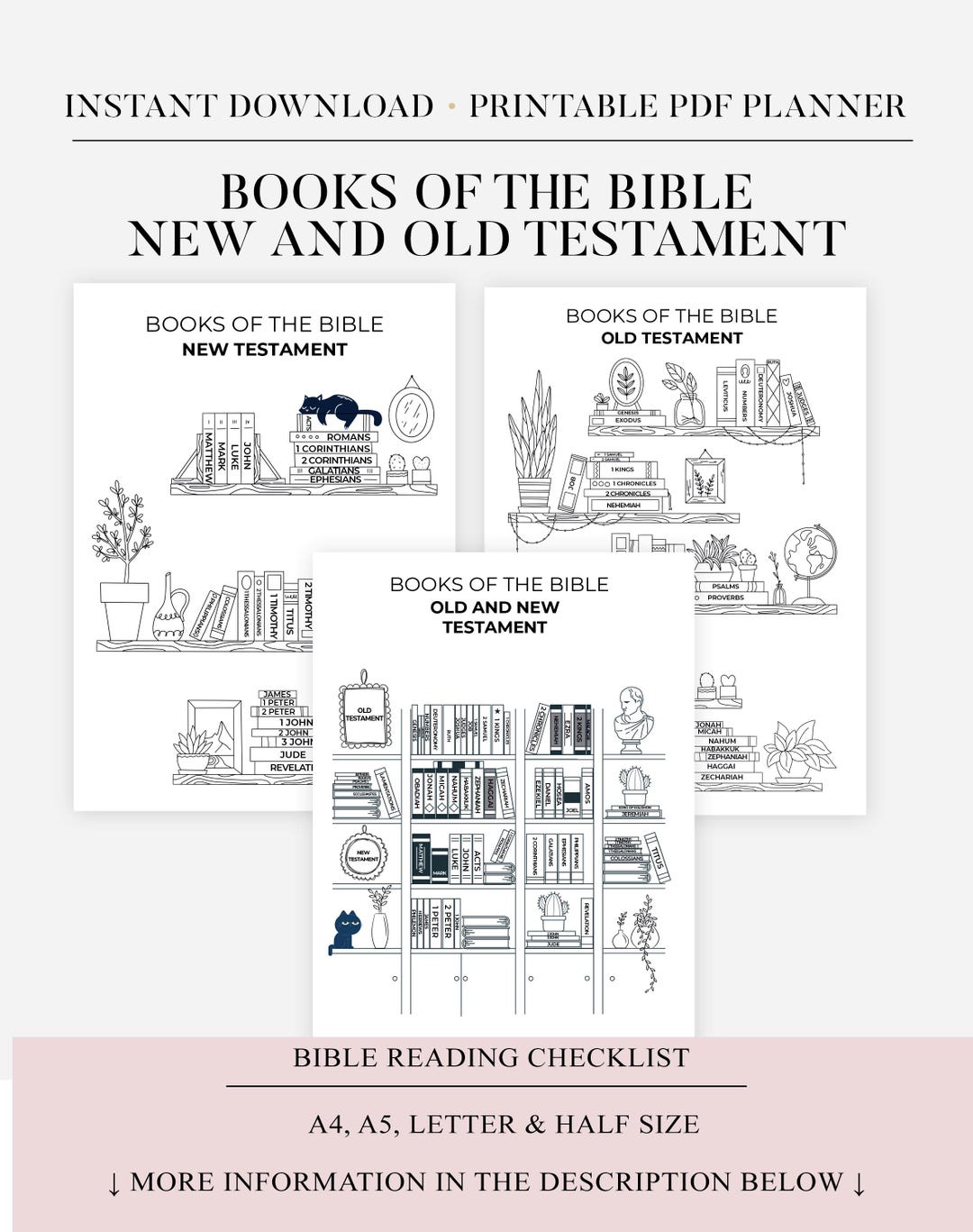Printable Books of the Bible - Bible Checklist Pdf-bible Bookshelf ...
