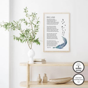 Only a Dad Poem by Edgar Guest Poster Print Poetry Wall Art Poem Prints ...