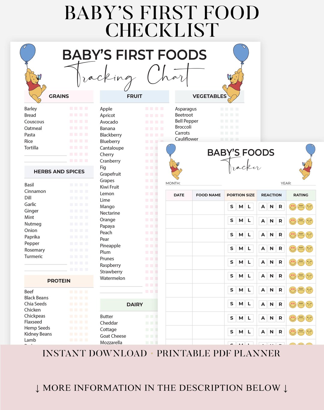 Baby Led Weaning Checklist: First Foods Tracker (printable) - Etsy