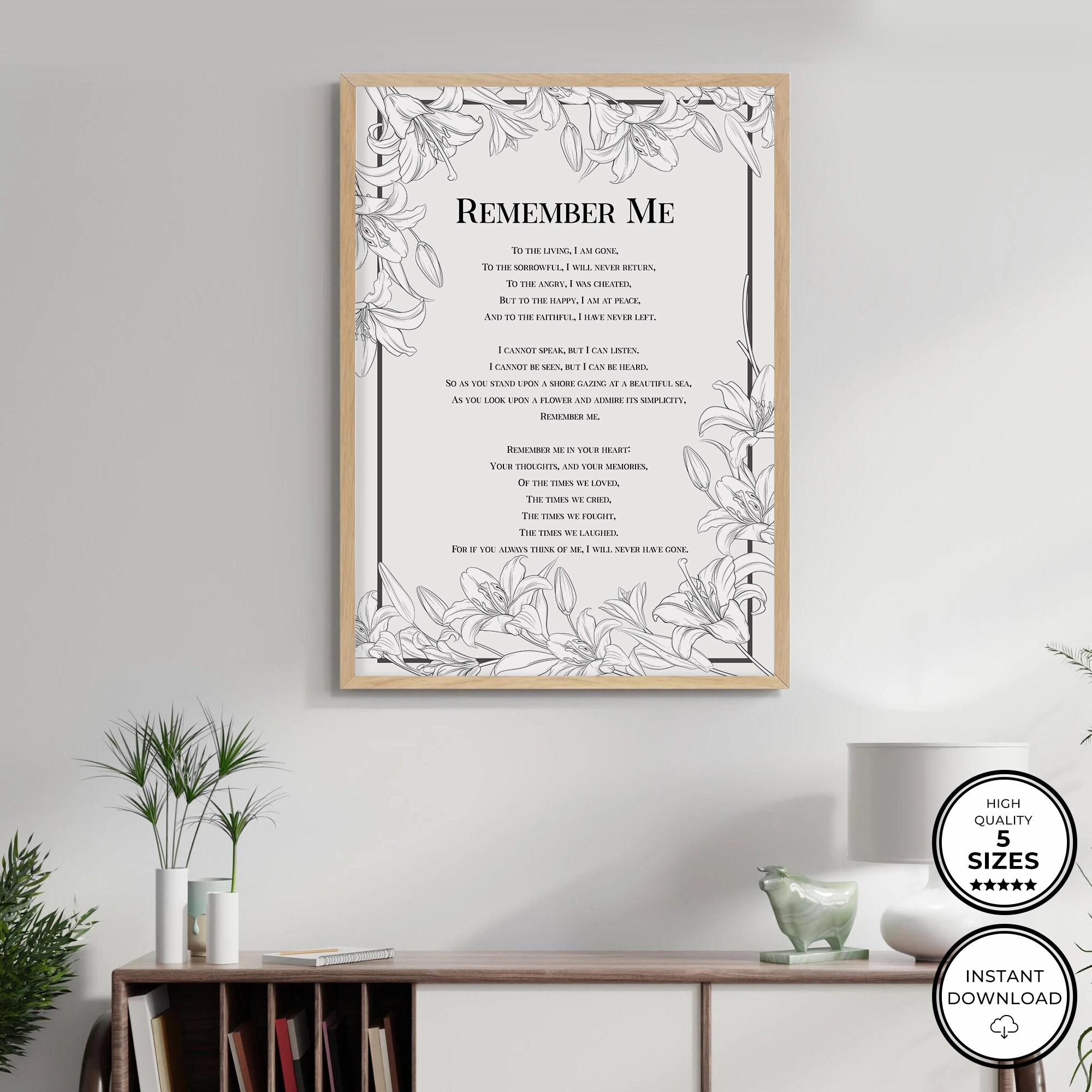 Remember Me Printable Art Printable Christian Poem in Loving - Etsy