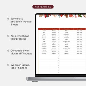 Christmas Planner Budget Spreadsheet Google Sheets Excel Template ...