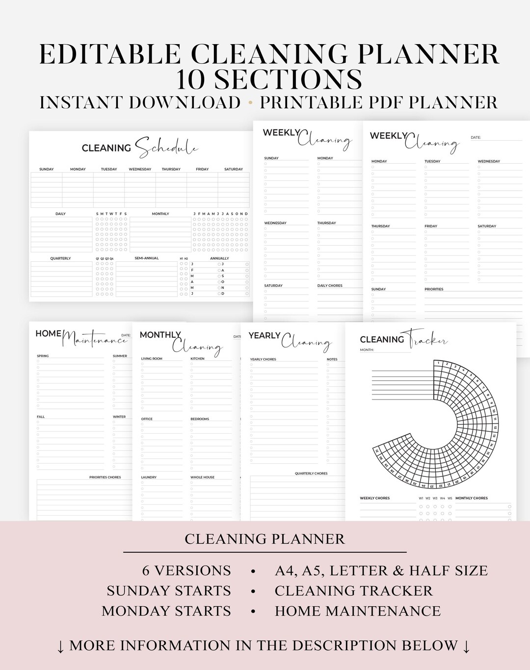 Ultimate Cleaning Schedule Bundle Printable Cleaning Planner Bundle ...