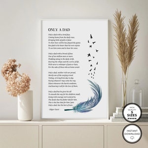 Only a Dad Poem by Edgar Guest Poster Print Poetry Wall Art Poem Prints ...