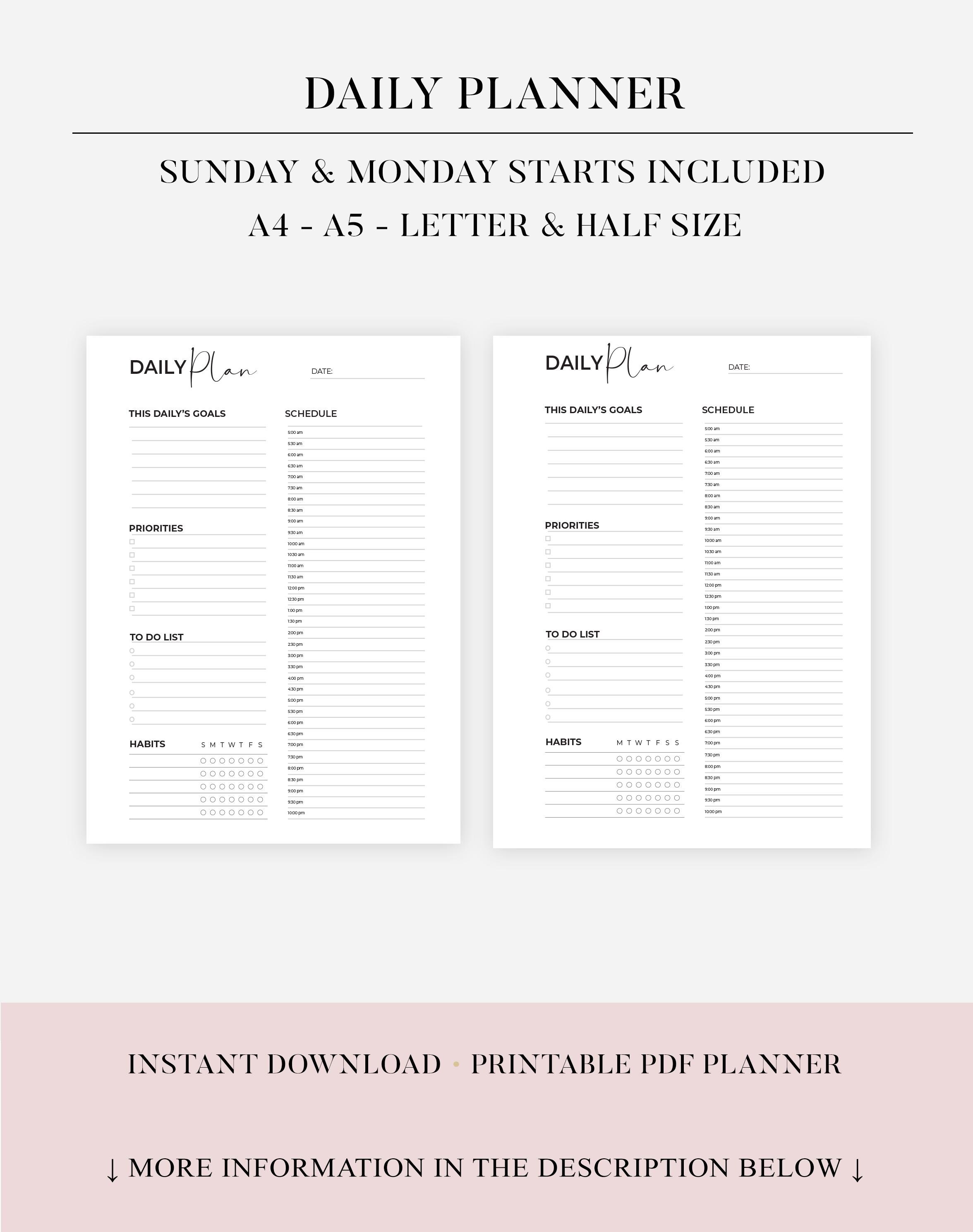 Planner Printable Bundle Printable Planner Planner Print Out Ready to ...
