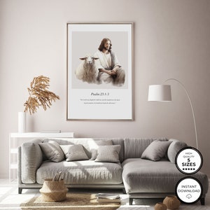 Psalm 23 Scripture Wall Art, the Lord is My Shepherd Christian Wall Art ...