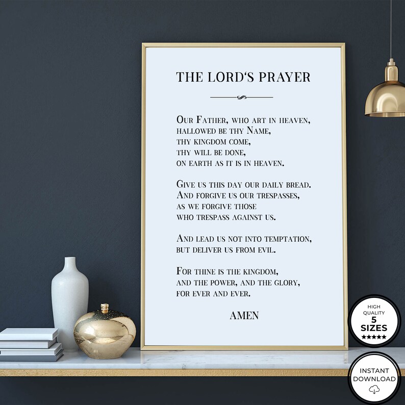 The Lords Prayer Print Our Father Prayer Printable Bible - Etsy