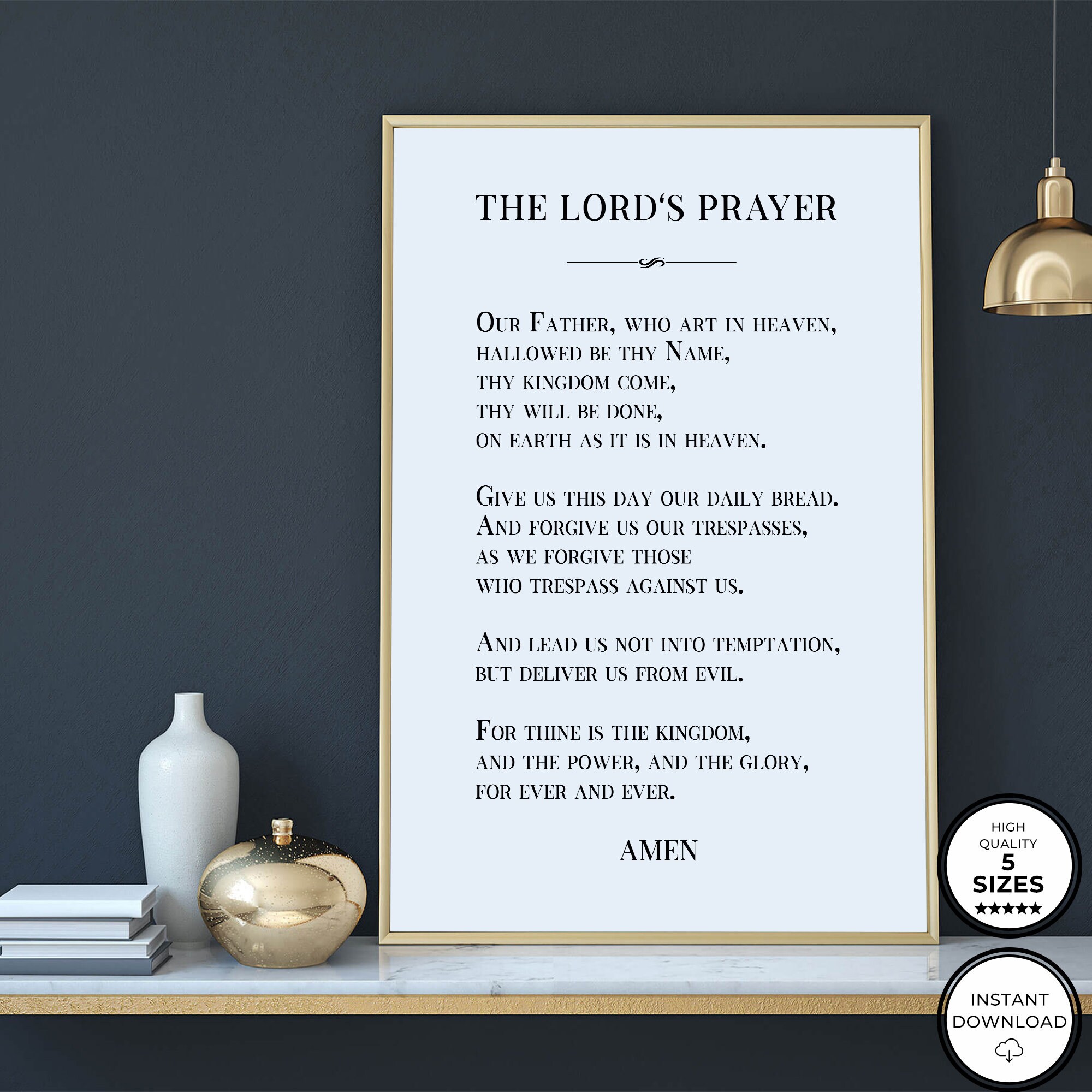 The Lords Prayer Print Our Father Prayer Printable Bible - Etsy