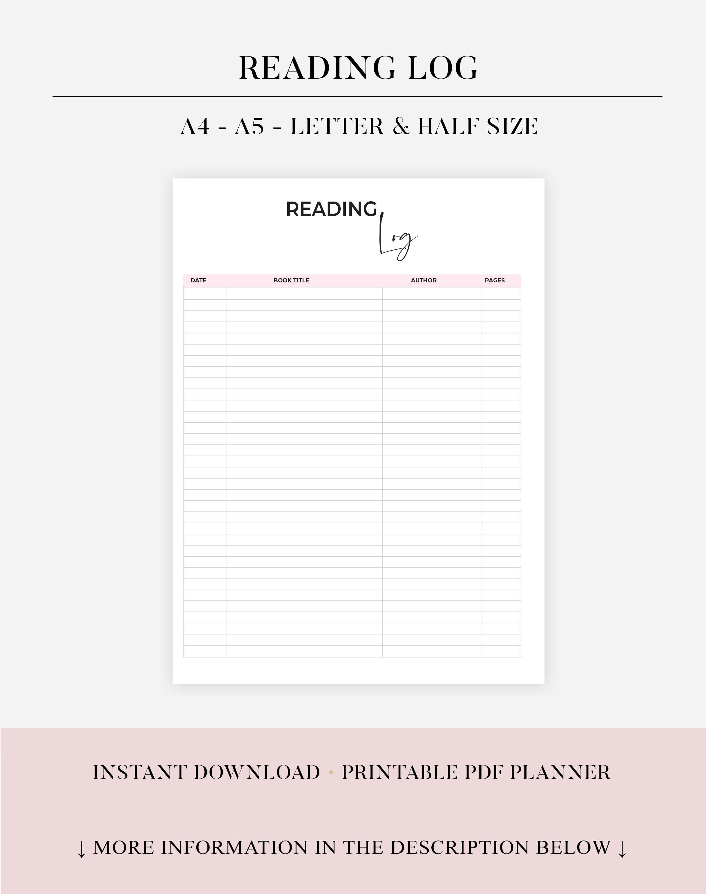 Reading Log Printable, Reading Tracker, Books to Read Books I've Read ...