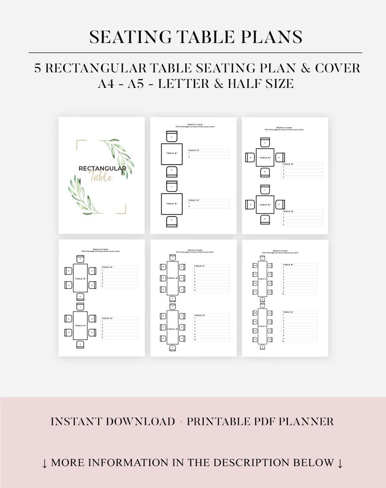 Modèle de plan de table de mariage imprimable, plans de table ronde ...