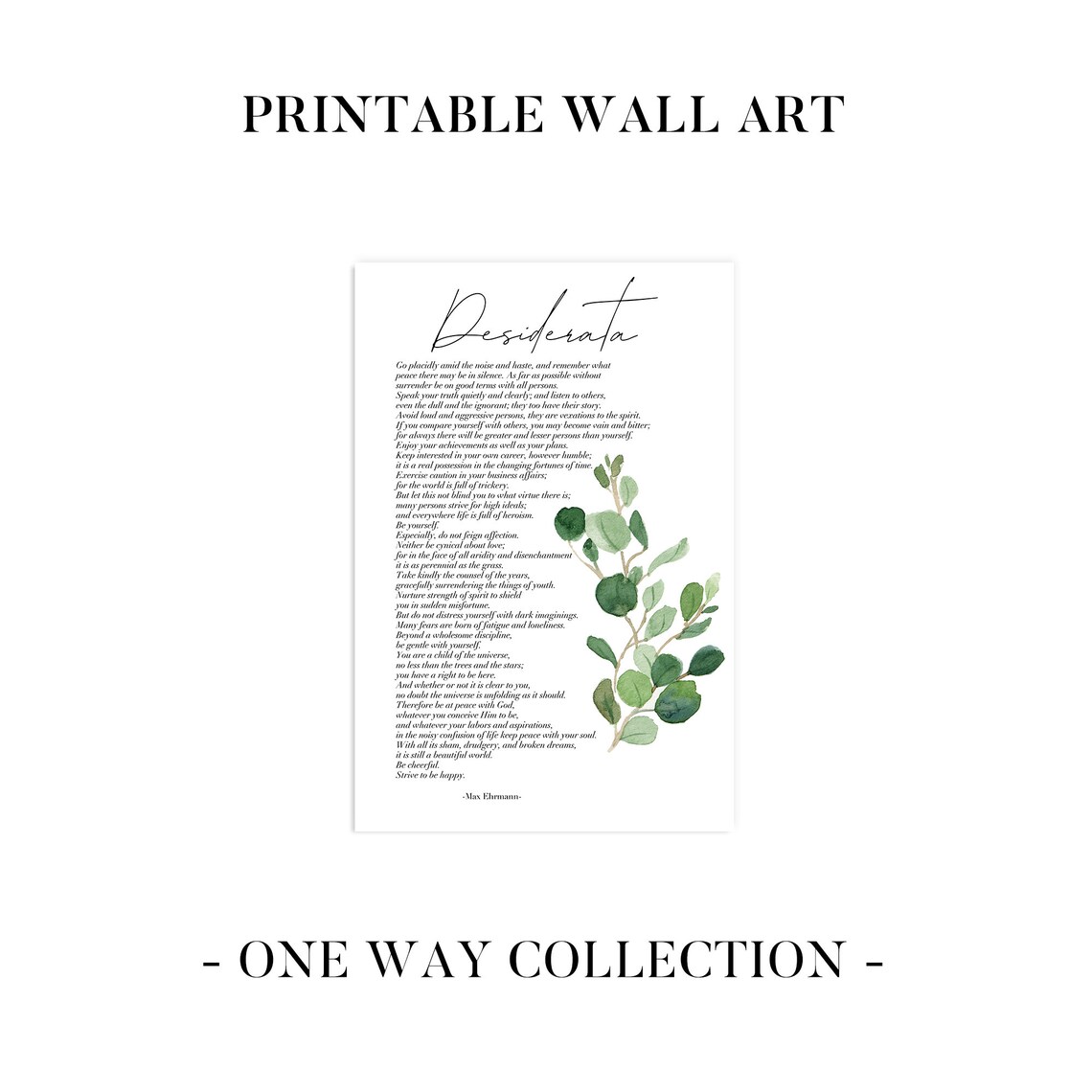 Desiderata Poem Art Print by Max Ehrmann Inspirational Poem - Etsy