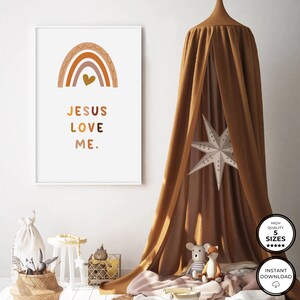 Jesus Loves Me Printable Christian Nursery Wall Art, Christian Decor ...