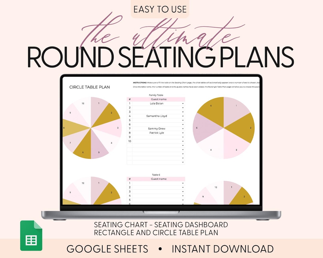 Ultimate Wedding Table Seating Chart Template, Round Table Seating ...