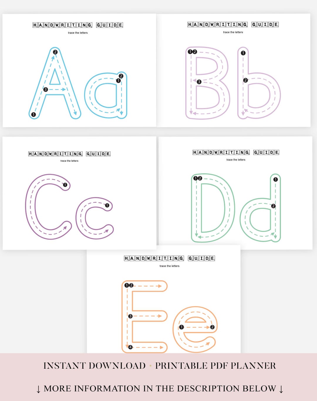 Alphabet Tracing Cards | A-Z Worksheets | Preschool & Kindergarten ...
