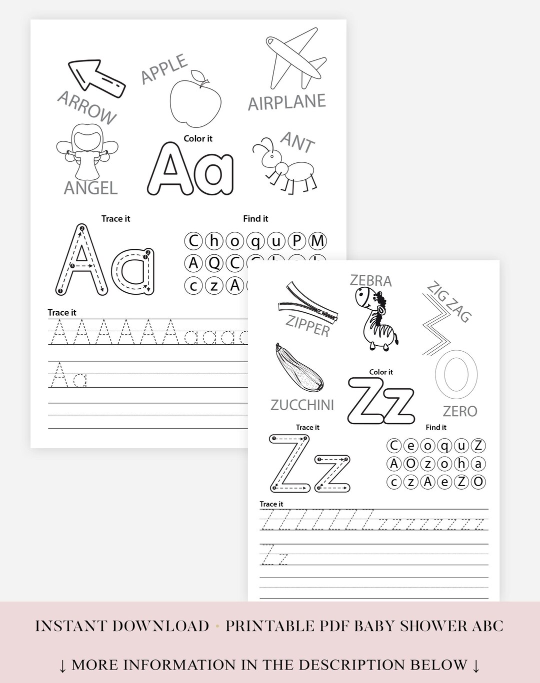 Practice and Trace Uppercase, Lowercase Letters, Trace Alphabet, Letter ...