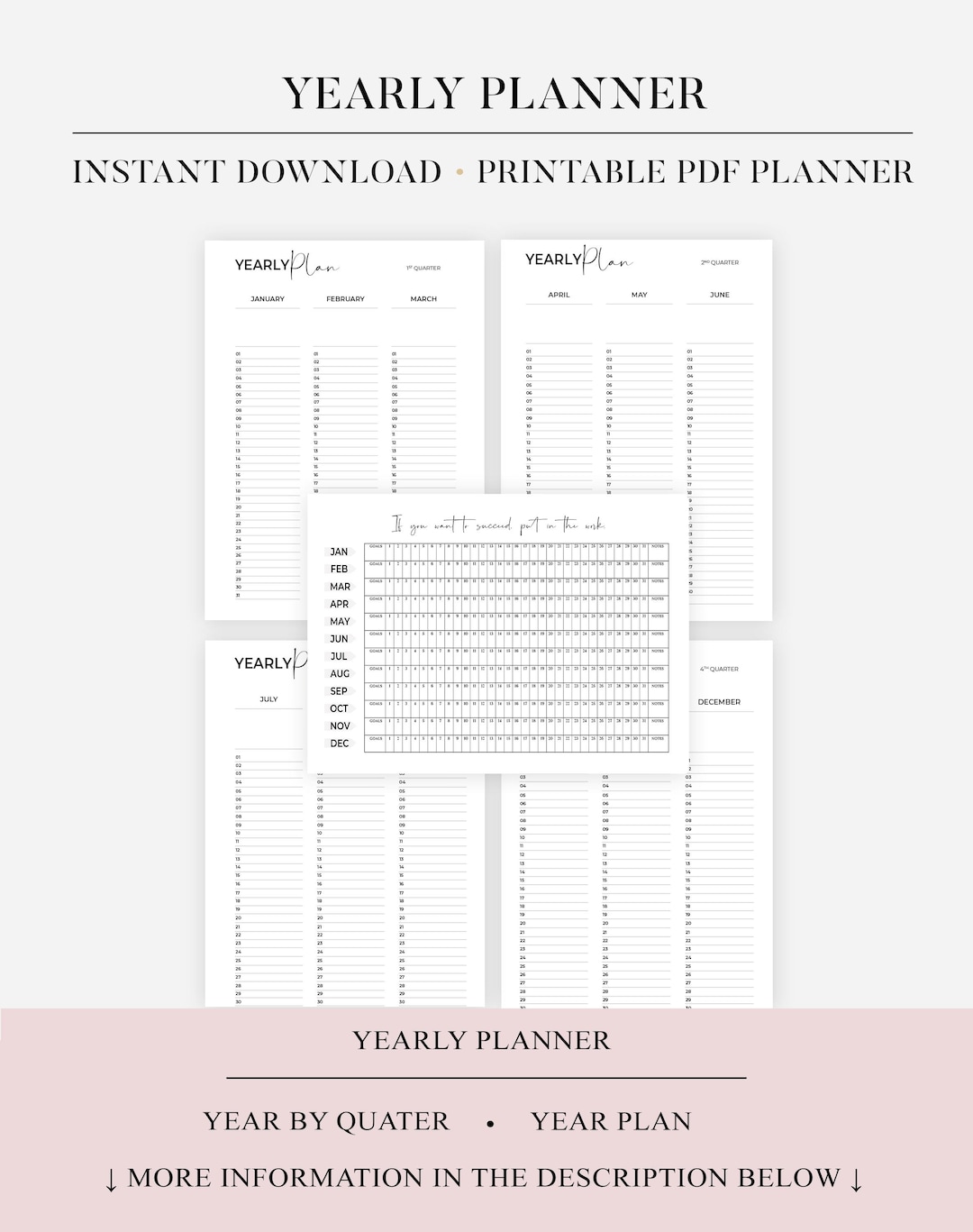 Essential Daily Weekly Monthly Printable Planner Templates Undated ...