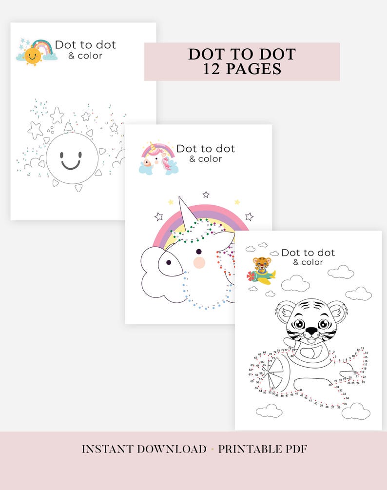 Dot to Dot Printable, Dot to Dot Worksheet, Connect the Dots Pages ...