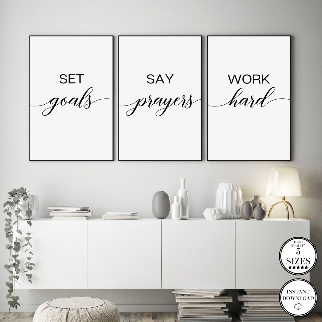 Office Wall Art, Office Decor, Work Hard Sign, Home Office Decor ...