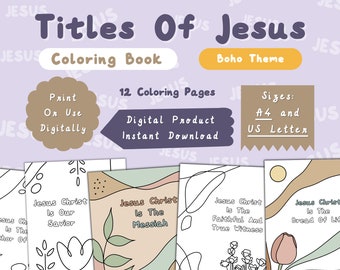 Names of Jesus Coloring Pages - Etsy UK