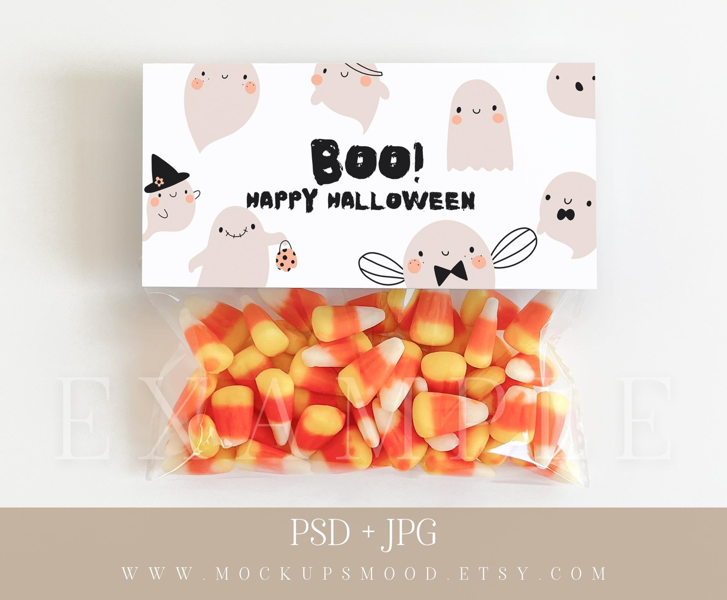 Favor Treat Bag Topper Mockup, Candy Bag Label Mock Up, Party Favor Tag ...