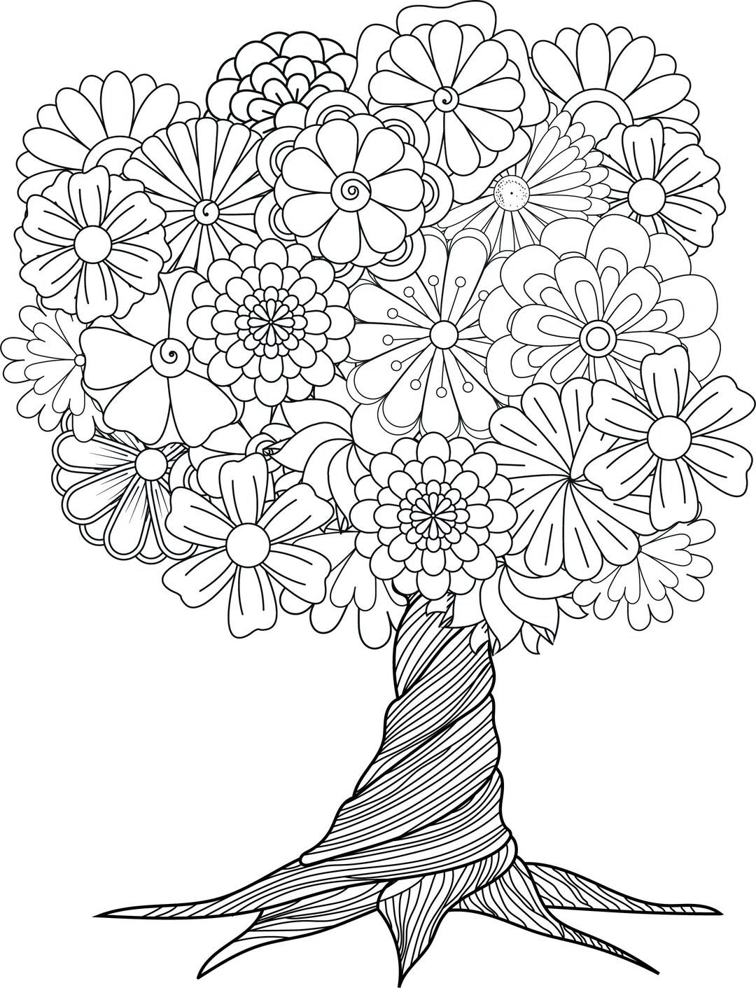 Digital Product 150 Adult Colouring in Tree and Plant Pages - Etsy