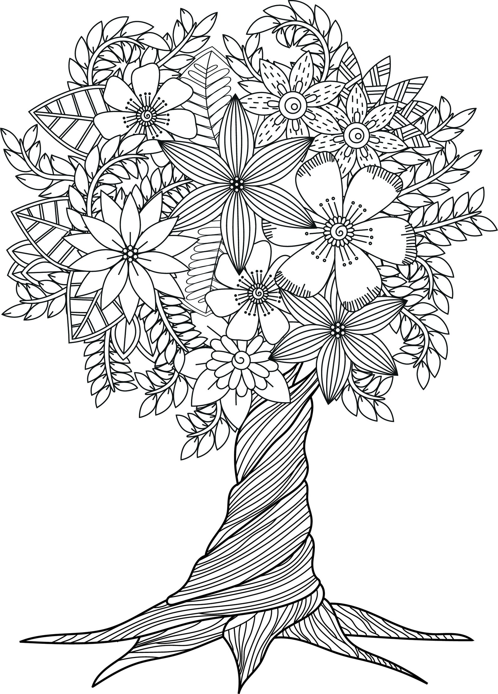 Digital Product 150 Adult Colouring in Tree and Plant Pages - Etsy