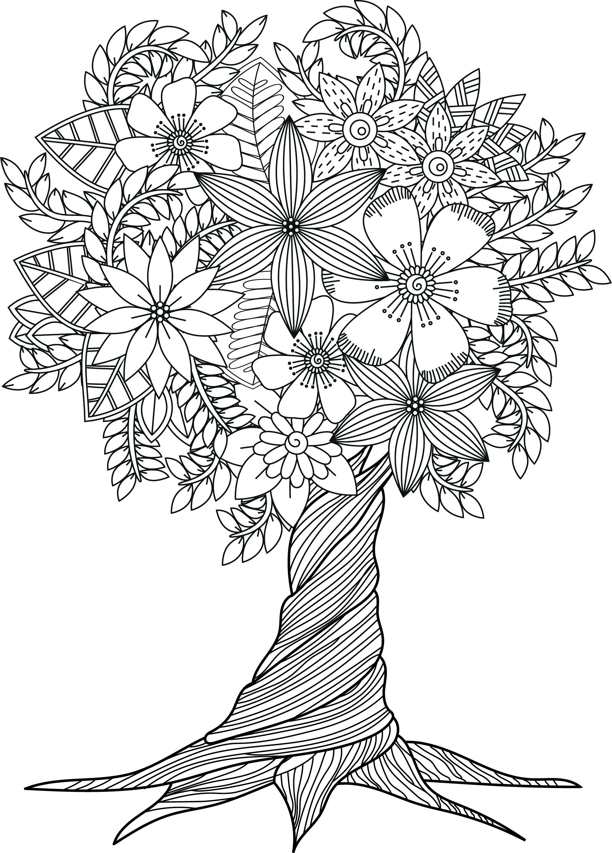 Digital Product 150 Adult Colouring in Tree and Plant Pages - Etsy