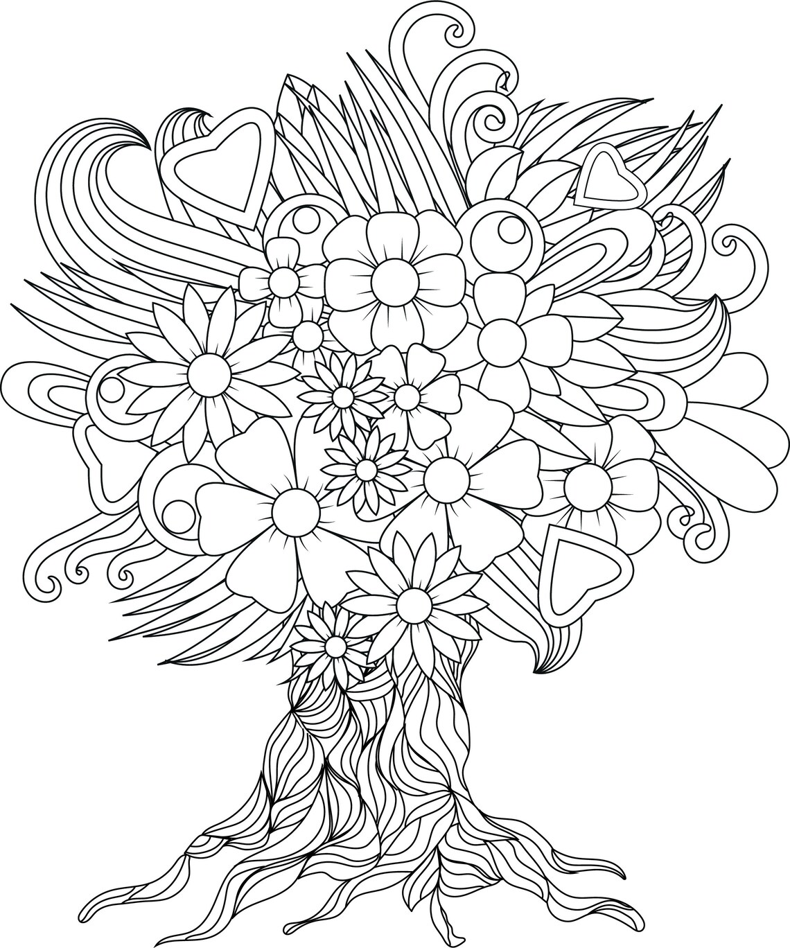 Digital Product 150 Adult Colouring in Tree and Plant Pages - Etsy