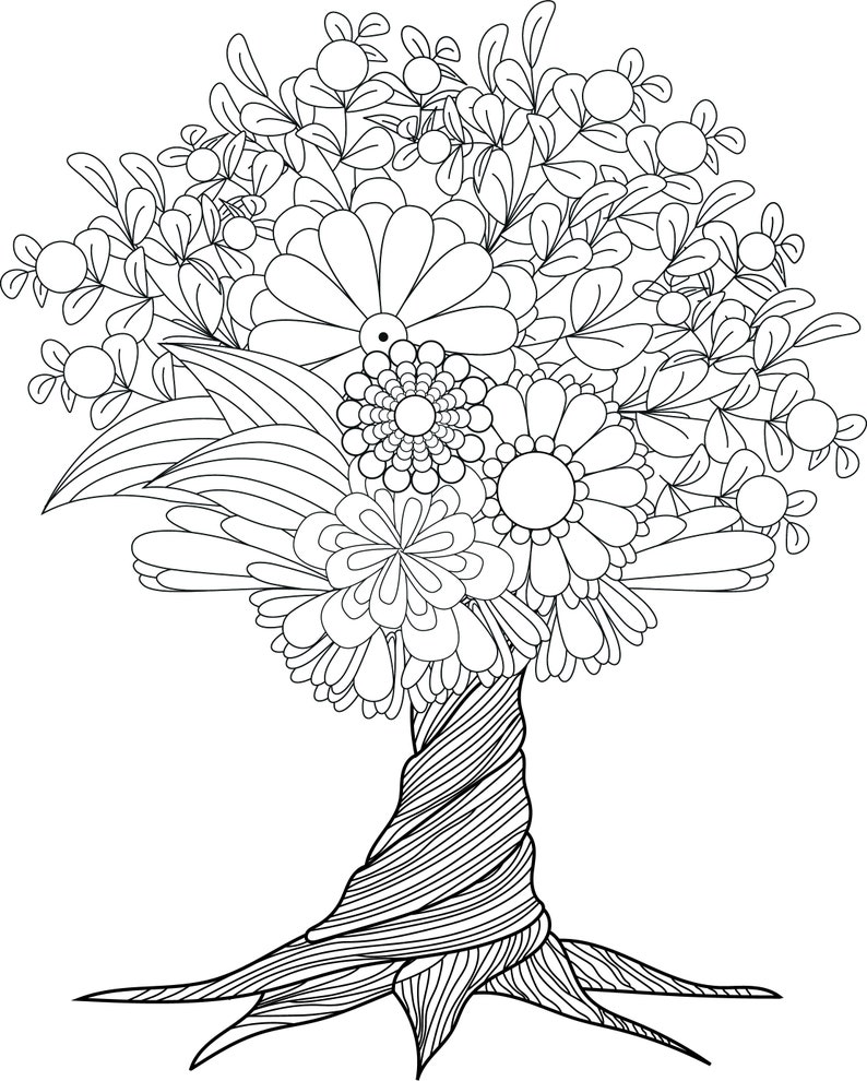 Digital Product 150 Adult Colouring in Tree and Plant Pages - Etsy