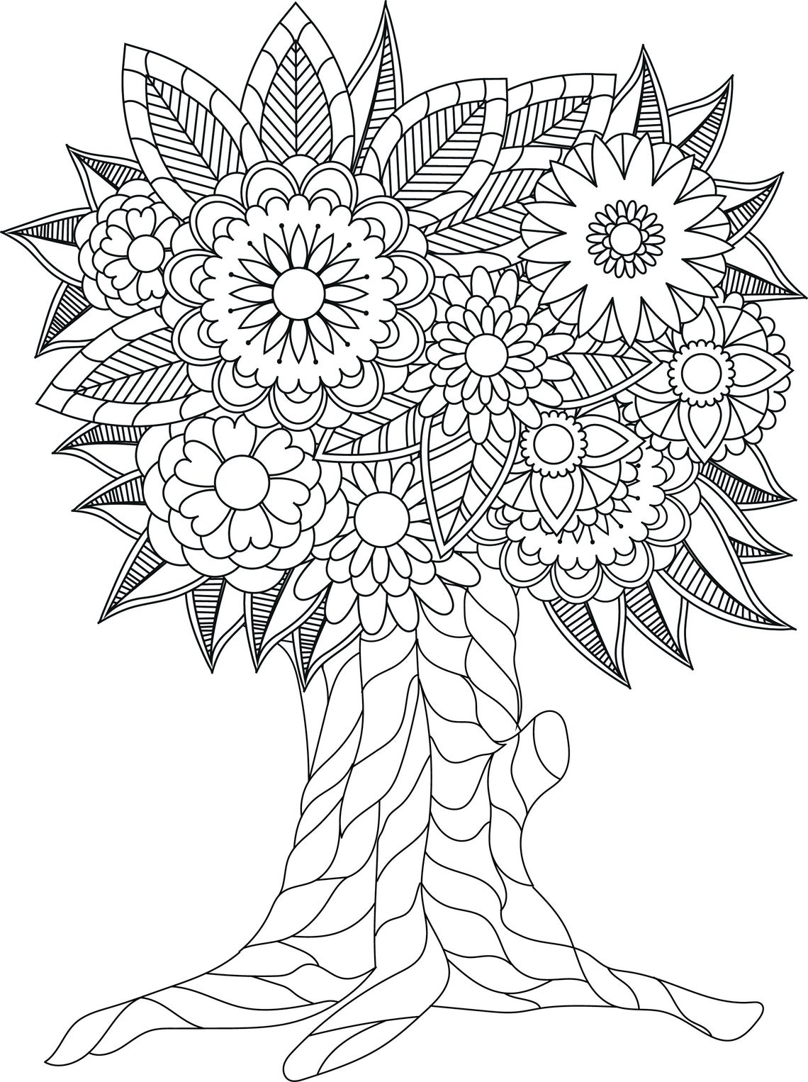 Digital Product 150 Adult Colouring in Tree and Plant Pages - Etsy