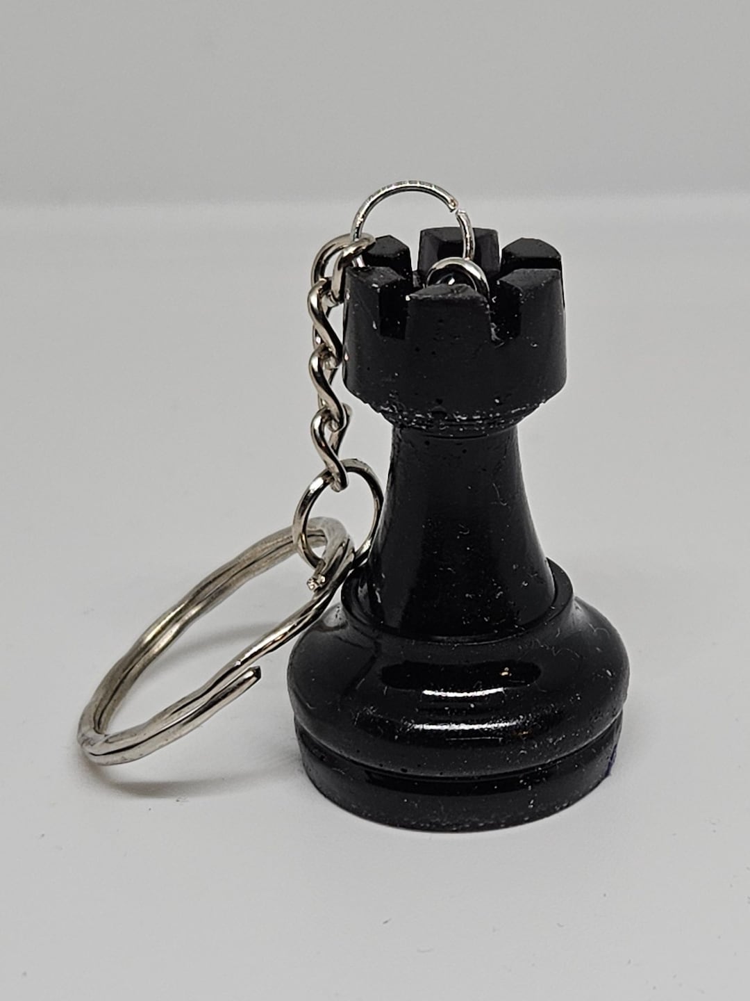 Keyrings / Keychains Chess Piece Rook Castle Black - Etsy