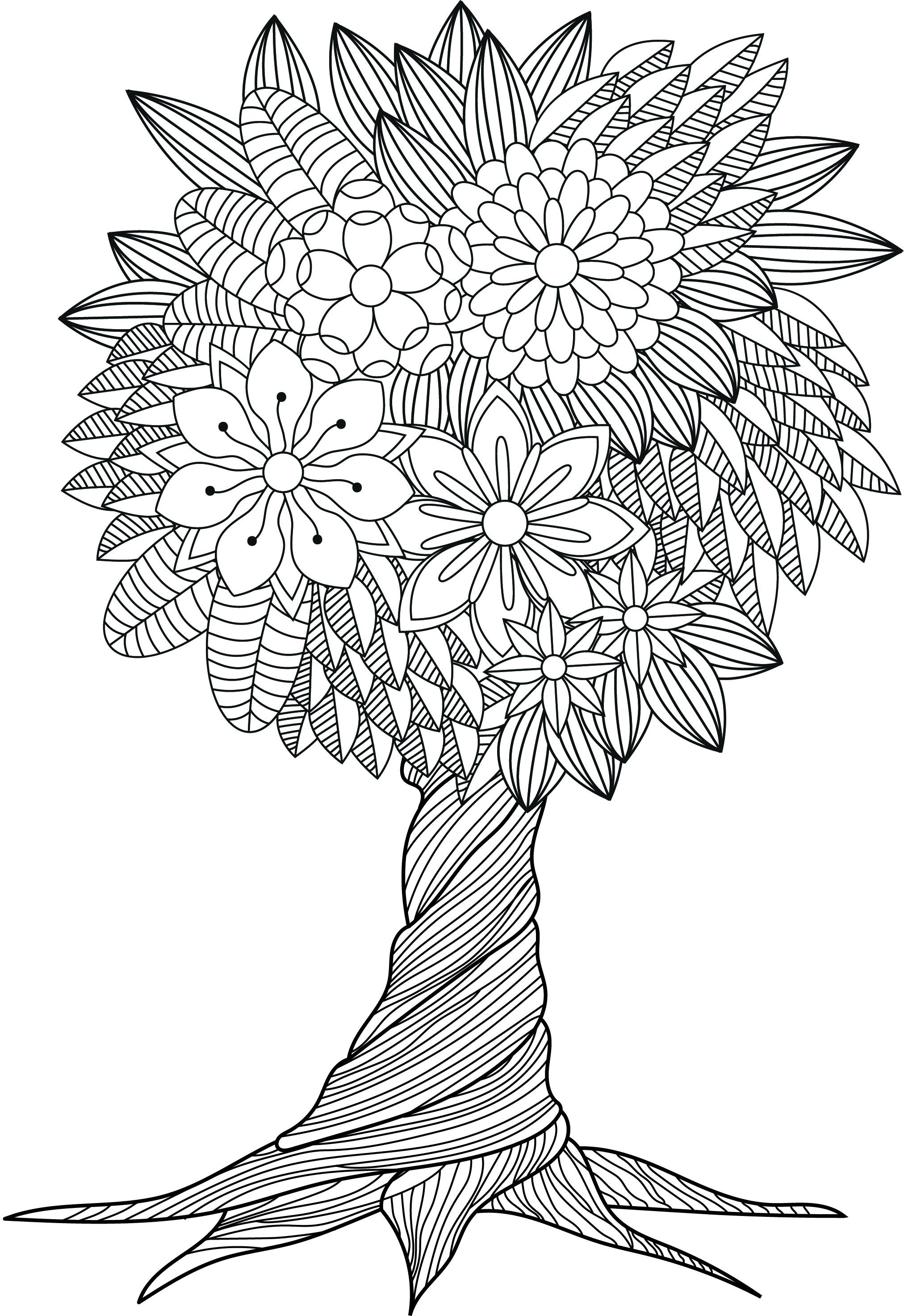 Digital Product 150 Adult Colouring in Tree and Plant Pages - Etsy