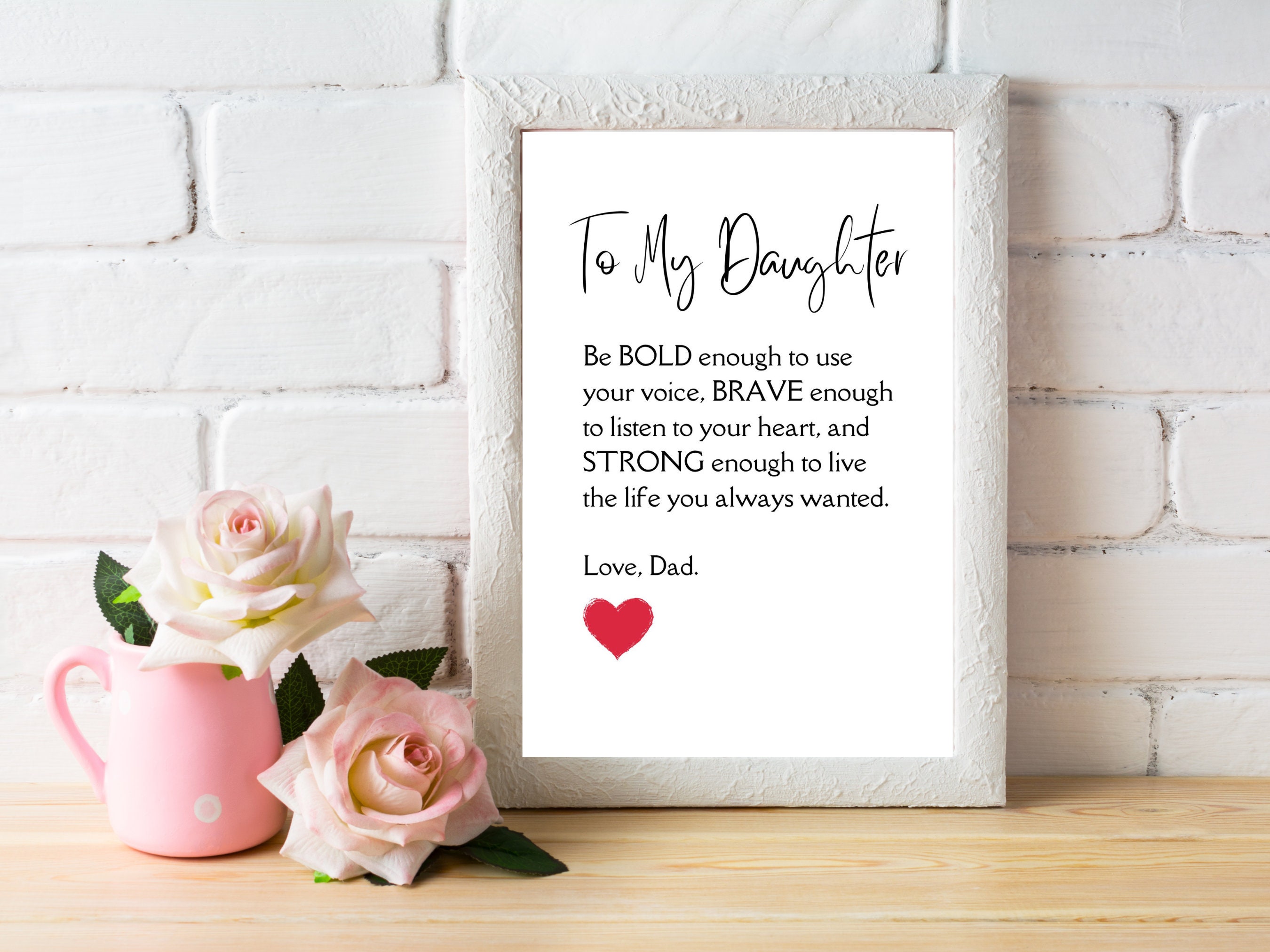 To My Daughter, Poem for Daughter, Be Bold Be Brave, Gift for Daughter ...