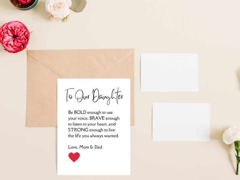 To Our Daughter, Poem for Daughter, Be Bold Be Brave, Gift for Daughter ...