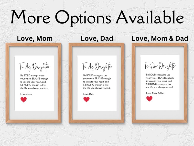 To Our Daughter, Poem for Daughter, Be Bold Be Brave, Gift for Daughter ...