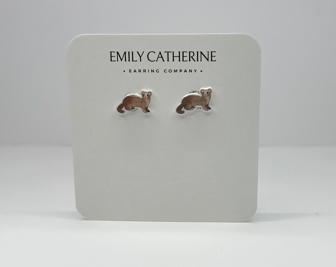 Ferret Stud Earrings, Ferret Jewelry, Ferret Lover Gift, Gifts for ...