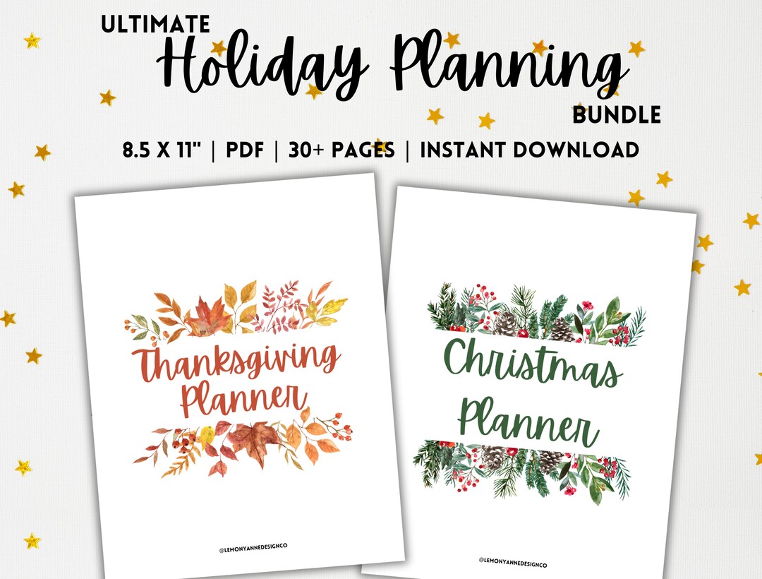 Holiday Planner Printable, Party Planning Checklist, Thanksgiving ...