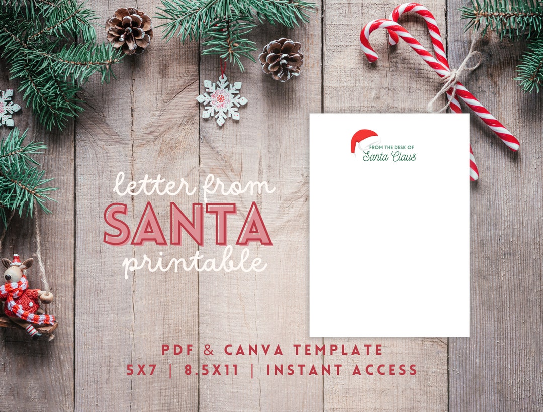 Letter From Santa, Santa Claus Printable, From the Desk of Santa Claus ...