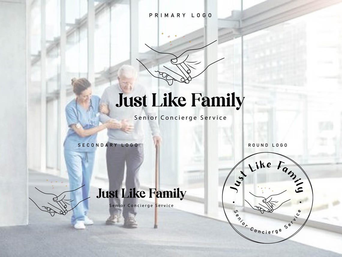 Elderly Care Logo, Caregiver Logo, Senior Care Logo, Medical Assistant ...