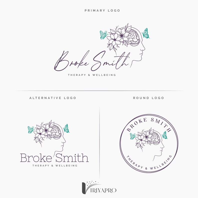 Therapist Premade Logo, Brain Logo, Psychologist Brain Logo Design ...
